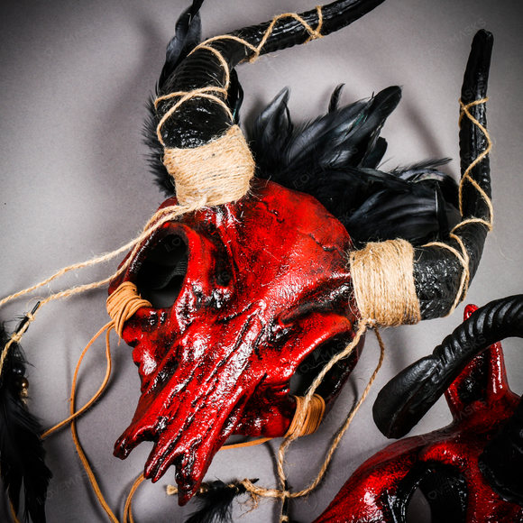 ILOVEMASKS | Accessories | Antelope Animal Skull Ox Horns Devil Ram ...